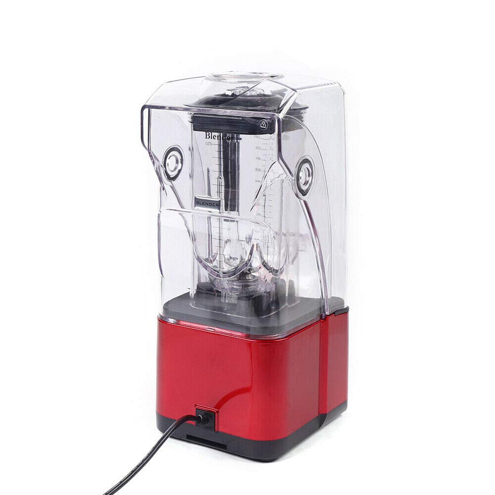 2200W Commercial Electric Blender, 2.2L Fruit Juice Smoothie Maker Soundproof Cover Blender Fruit Food Mixer Countertop Blender With Shield Quiet Sound Enclosure for Puree Ice Crush Smoothies (A)