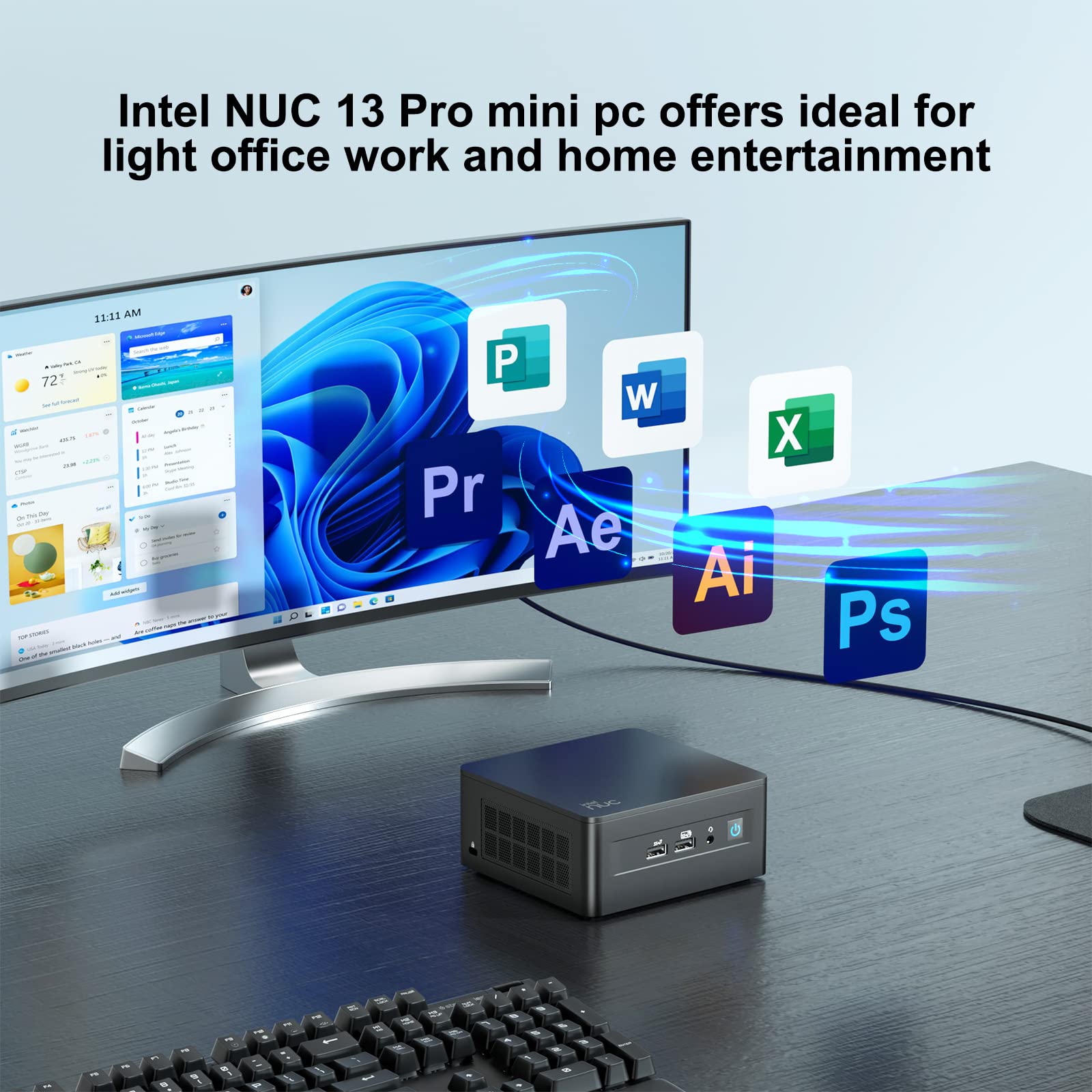 2023 Intel NUC 13 Pro,NUC13ANHi5 Versatile Mini PC 16GB RAM&512GB SSD with Core i5-1340 Processor (12Core&Up to 4.6GHz Turbo,Intel Iris Xe Graphics) Support 4K/WiFi6E/BT5.3/Win11 Pro preinstalled