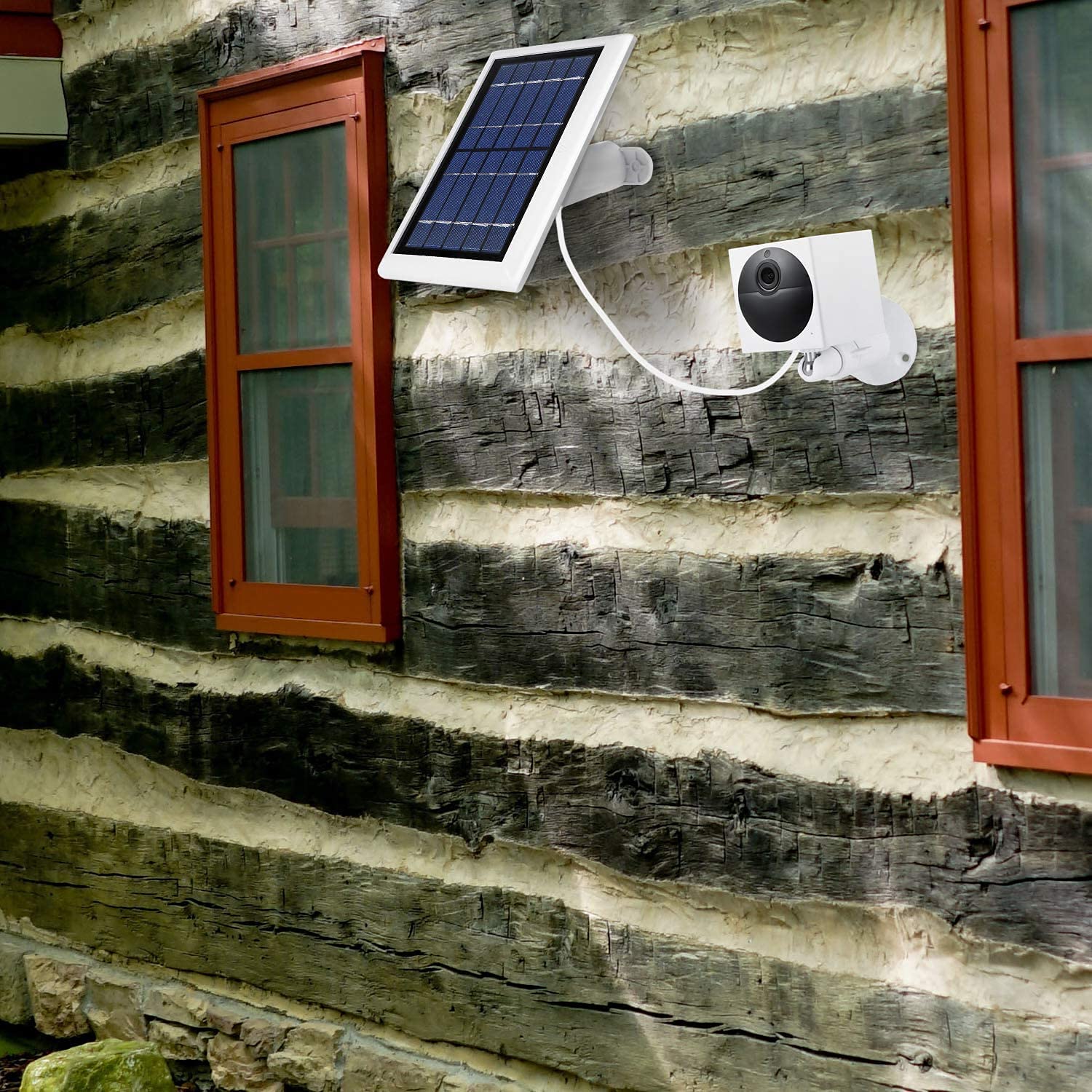 Wasserstein Solar Panel Compatible with Wyze Cam Outdoor - Power Your Surveillance Camera continuously with 2W 5V Charging (3-Pack, White) (Wyze Cam Outdoor NOT Included)