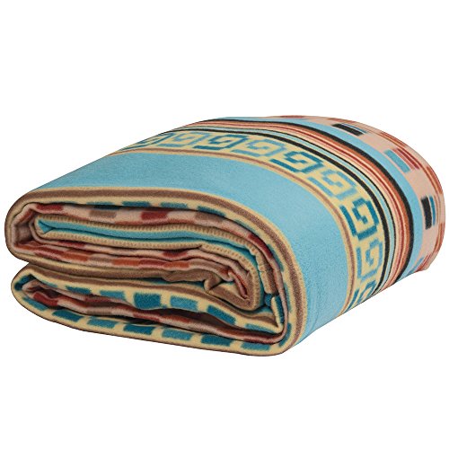 Bits and Pieces - Mesa Fleece Blanket Bedding - Southwestern Character Whisper-Weight Fleece - Twin Size - Super-Soft Reversible Carefree Polyester - Easy Care Machine Washable