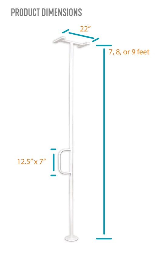 Able Life Universal Floor to Ceiling Grab Bar, Adjustable Floor to Ceiling Safety Pole with Security Support Handle for Fall Prevention, Tension Mounted Transfer Pole for Adults, Seniors, and Elderly