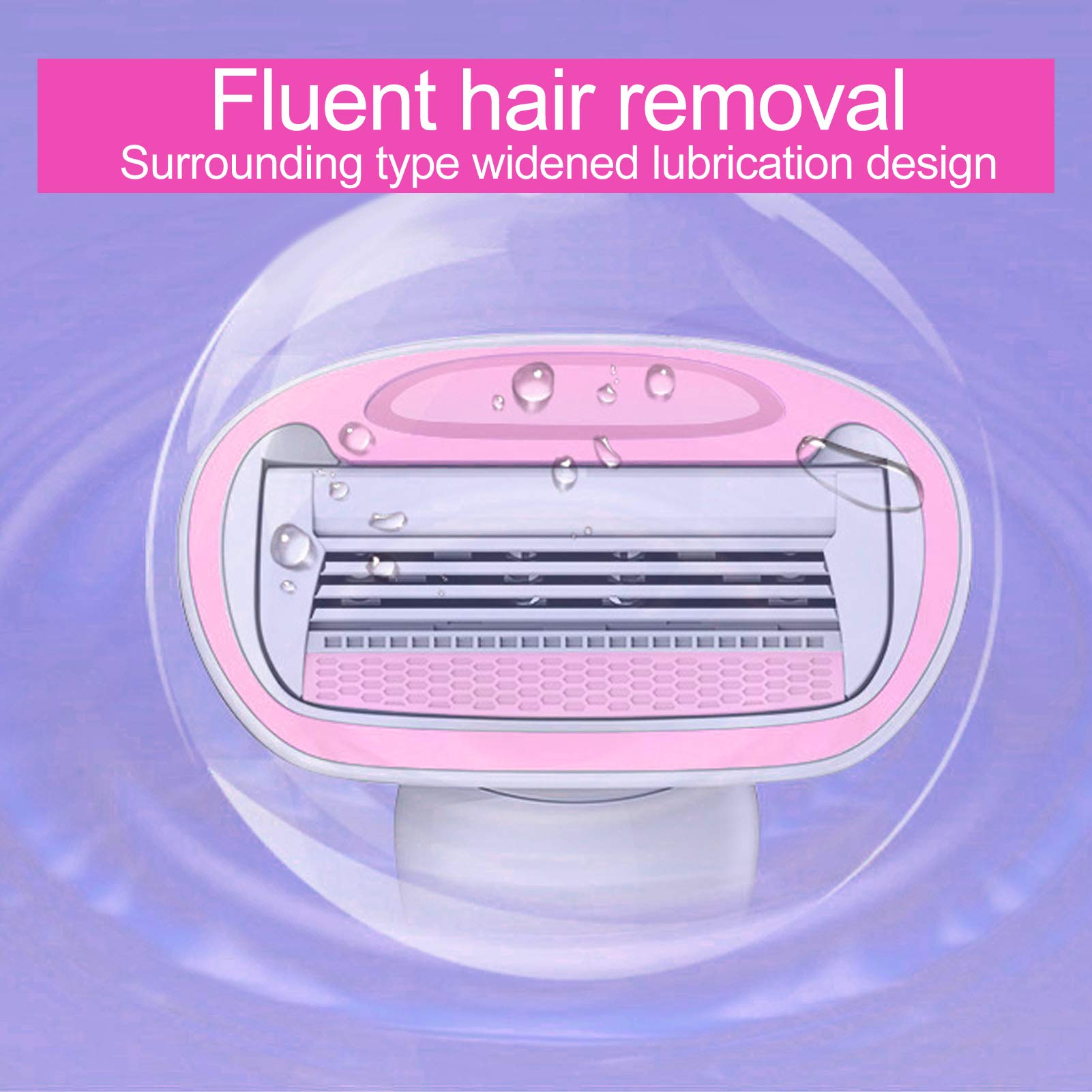 Women's 4 Blades, Smooth Women's Flexball Compact Women's with Travel Case, Armpit Hair Knife Waterproof Non-Slip Trimmer Shaving Set with 4 Blade Refills for Travel Carry
