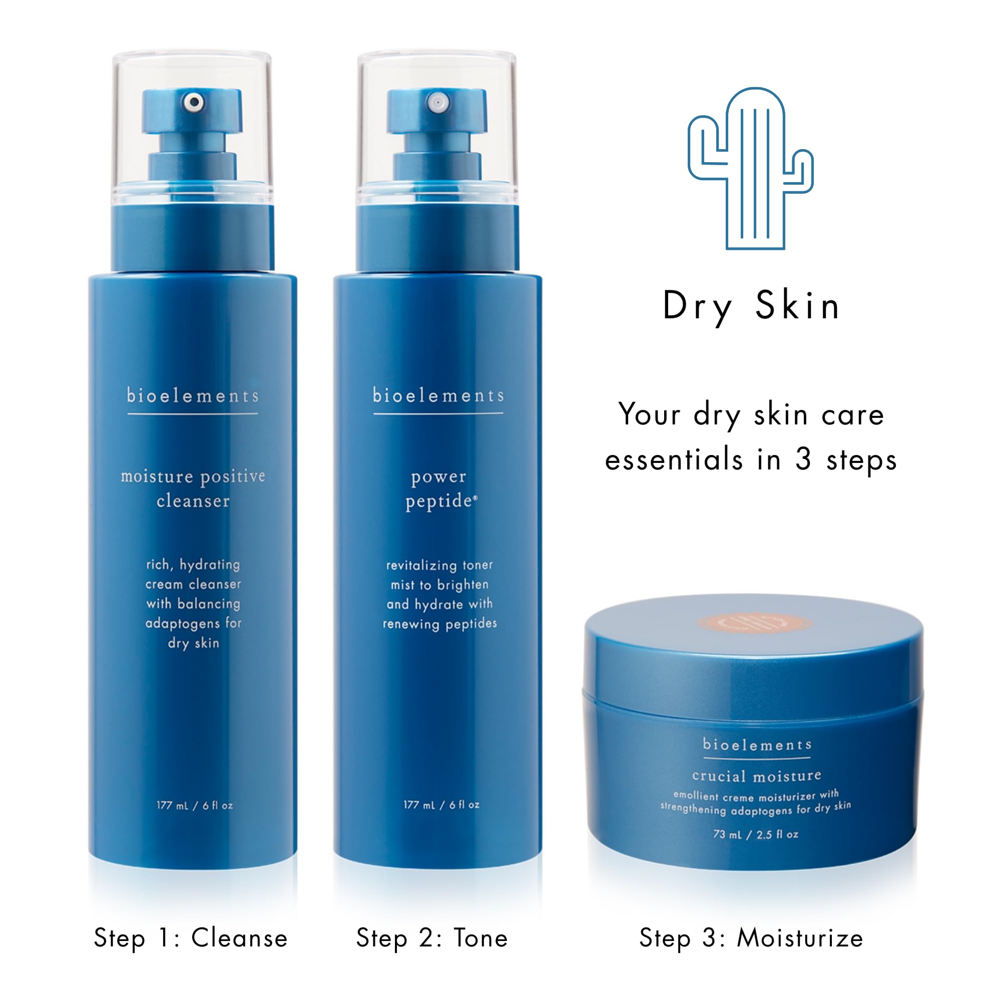 Bioelements Moisture Positive Cleanser - Rich Facial Cleanser for Dry Skin - Vegan, Gluten Free - Never Tested on Animals, 6 Fl Oz (Pack of 1)