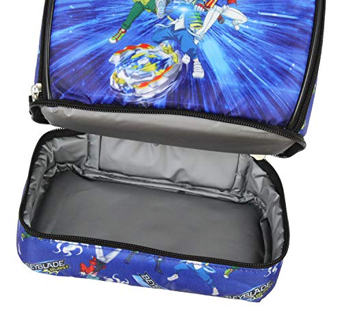 INTIMO Beyblade Burst Spinner Top Anime Characters Dual Compartment Insulated Lunch Box Bag Tote