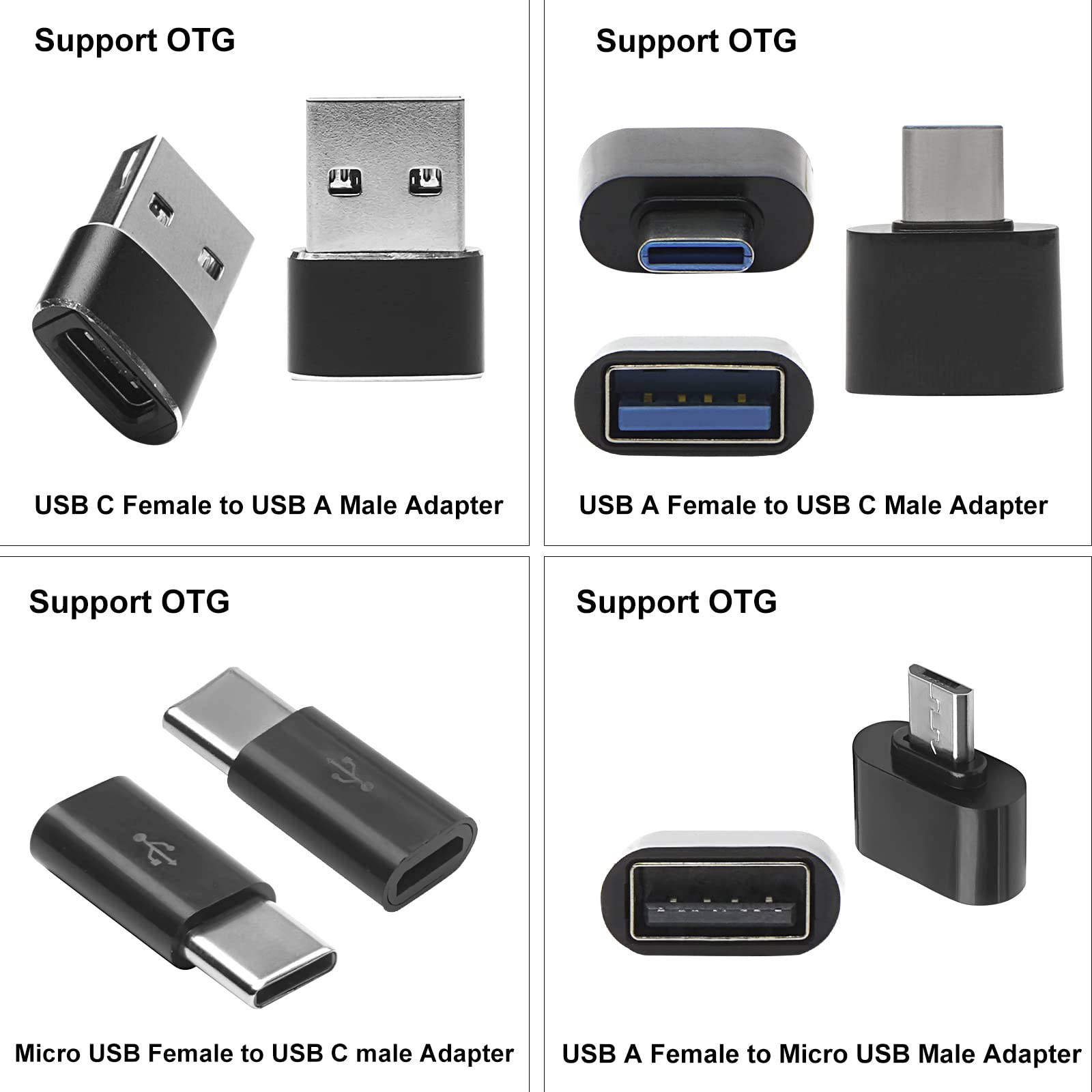 2pcs USB C Hub USB Hub 3.0,4-Port USB C to USB Adapter USB to USB C Adapter,Ultra-Slim USB C Adapter USB Splitter,USB C Dock USB Extender for Laptop,iMac Pro,MacBook Air,Mac,USB to USB C,USB C to USB