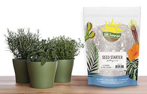 All Natural Seed Starting Mix (4 Quarts), Expert Grade Seed Starter Potting Mix, Start Herbs, Vegetables, and Other Grass
