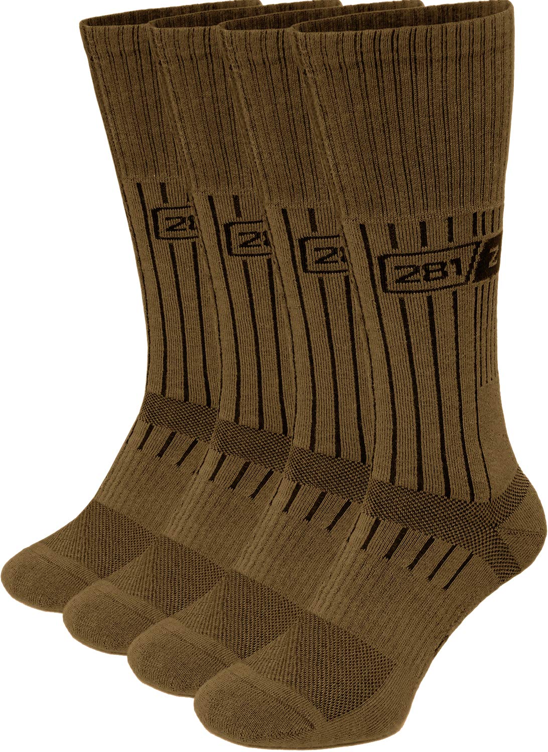 281Z Army Demi Season Breathable Over The Calf Uniform Boot Socks (Coyote Brown)(X-Small 4 Pairs Pack)