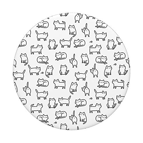 Funny Cat Outline Design PopSockets PopGrip: Swappable Grip for Phones & Tablets