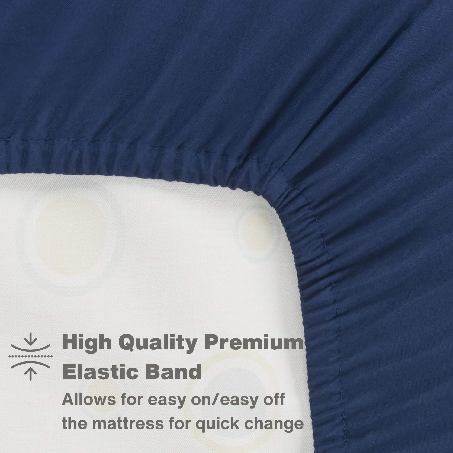 Everyday Kids 2-Pack Fitted Crib Sheets, 100% Soft Breathable Microfiber Baby Sheet, Fits Standard Size Crib Mattress 28in x 52in, Navy Nursery Sheet and Gray Nursery Sheet