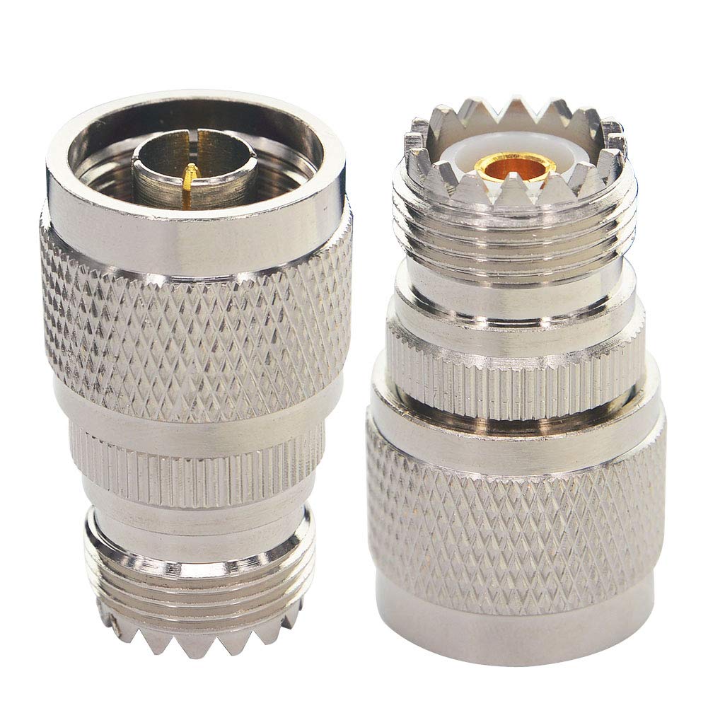 Boobrie N Male to UHF Female SO-239 Connector SO239 Jack to N-Type RF Coaxial Coax Cable Adapter for Antenna/Wireless LAN Device/WiFi/Radio/Coaxial Extension Cable Pack of 2