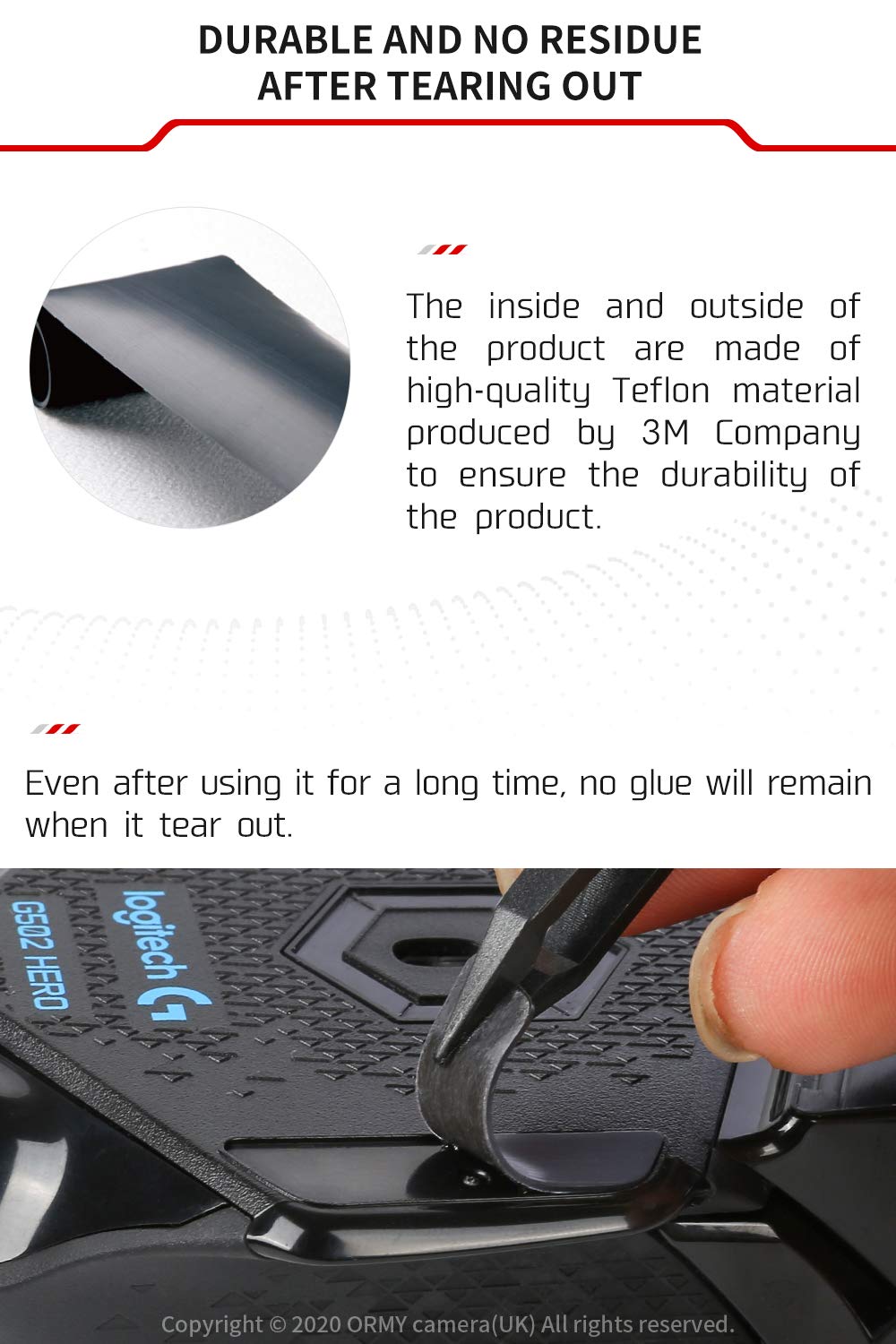 2Sets Hotline Games 3.0 Mouse Feet Skates Pads Compatible with Logitech G304 G305 Gaming Mouse Feet Replacement (0.6mm,Smooth Glide,Durable,Pure PTFE) Professional Mice Upgrade