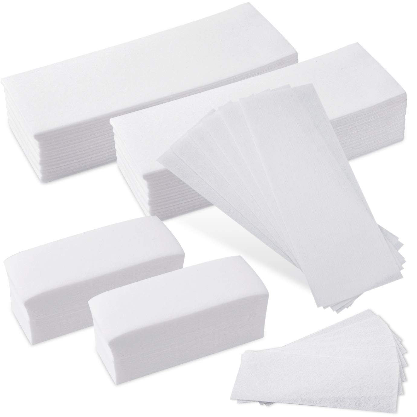 WXJ13 400 Pieces Non-Woven Wax Strip Body and Facial Waxing Strips Hair Removal Wax Strips for Arms, Legs, Underarm Hair, Eyebrow, Oxter of Women and Men (2 Sizes)