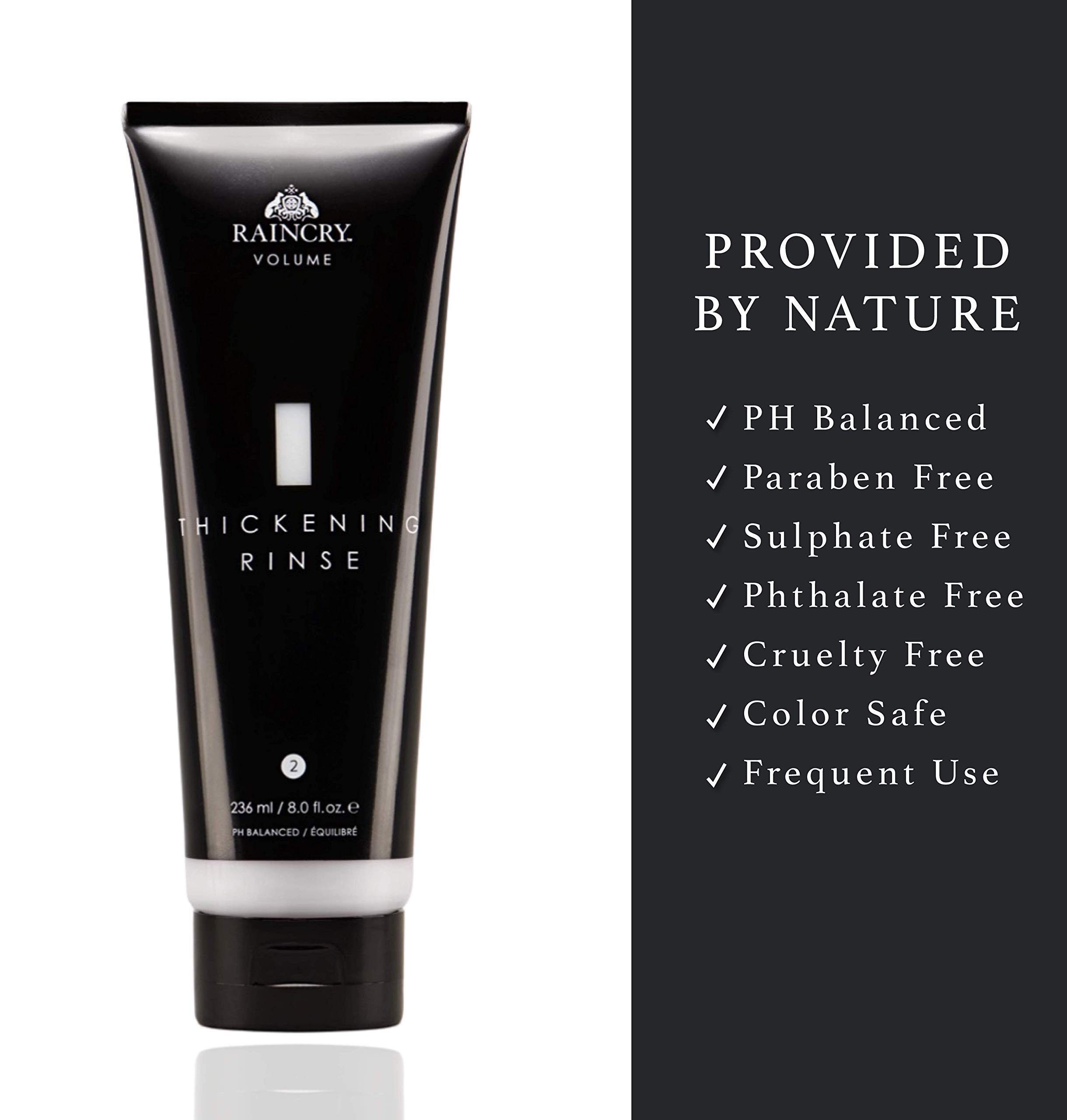 RAINCRY Volume Shampoo & Conditioner Bundle Set - 236mL - For Fine to Normal Hair - Free From Parabens, Sulfates, and Phthalates - Natural, Professional Hair Product