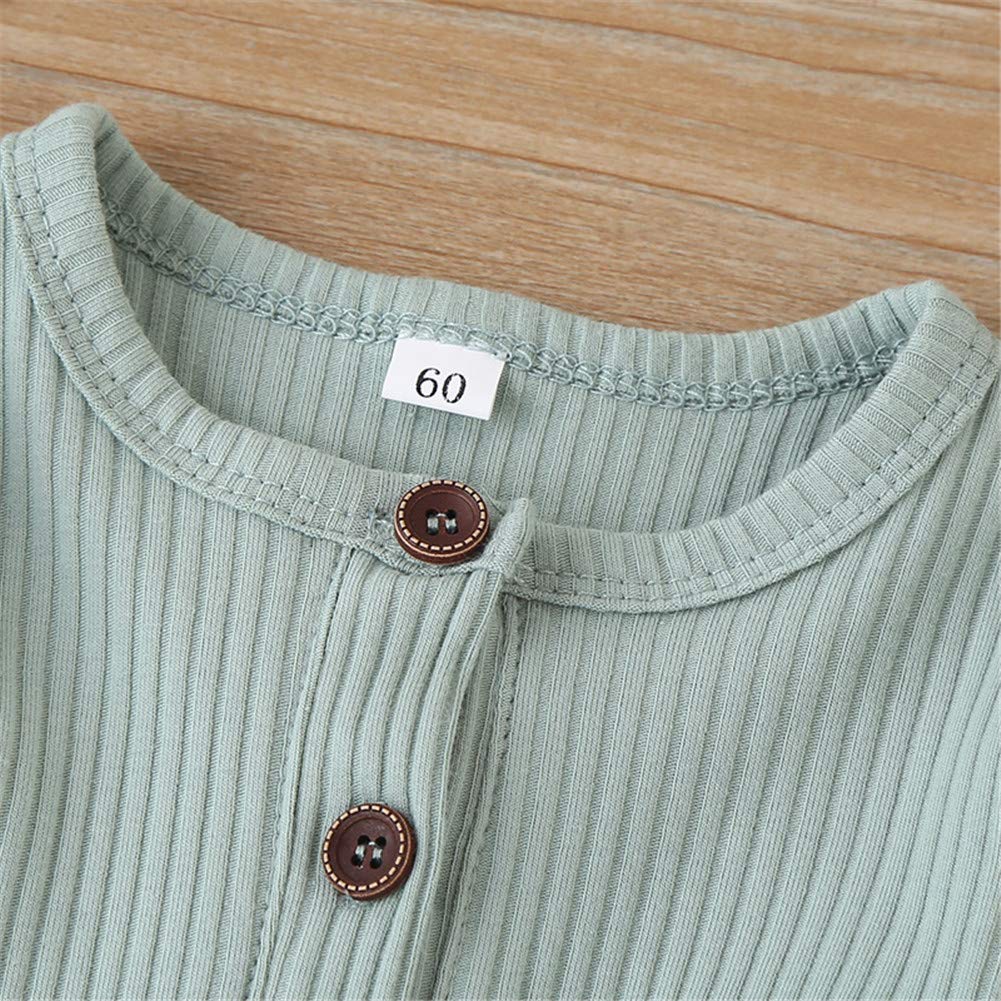 niceclould Newborn Baby Boy Girl Knitted Romper Jumpsuit Solid Long Sleeve Legging Bodysuit Playsuit Clothes Winter 0-18M (Light Green, 0-3 Months)