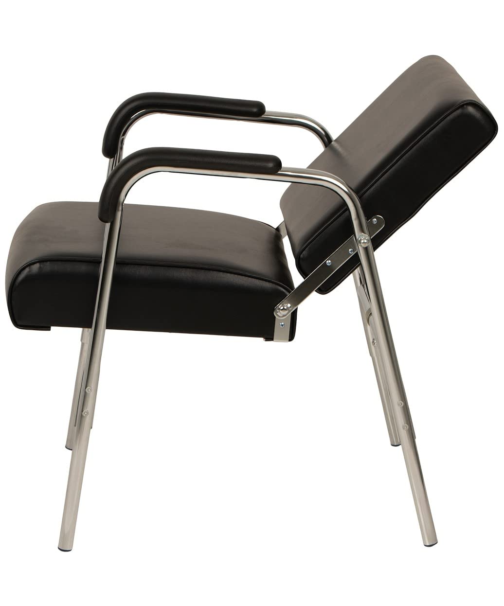Buy-Rite Kate Auto Reclining Shampoo Chair, Portable Salon Chair with Auto-Recline Seat Back, Heavy Duty Chrome Arms and Extra Thick Seat, Black, SY-92272