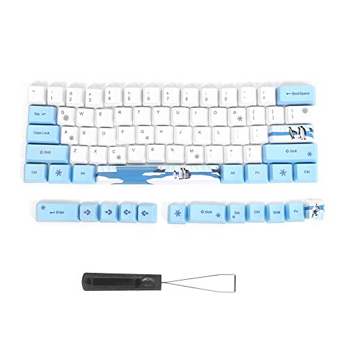 214 73 Pcs PBT Sublimation FiveFaced Dyed Keycaps PC Parts with Rich Colors,for Mechanical Gaming Keyboard (6064 Penguins)