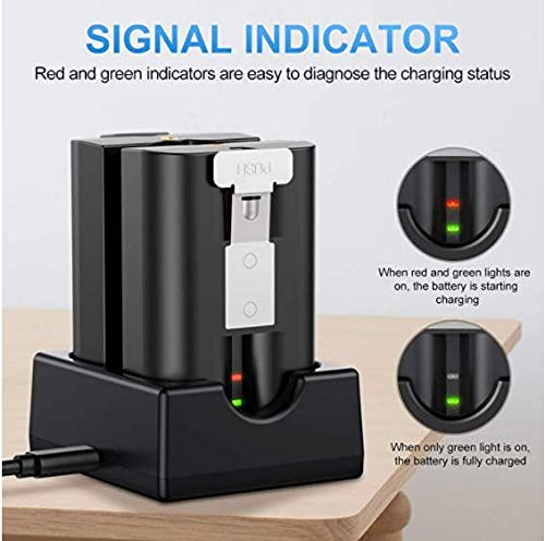 2Sets Battery and USB Charging Station,Battery is Compatible with Ring-doorbell, for Video Doorbell 2/3 and Spotlight Cam Battery 6040mAh