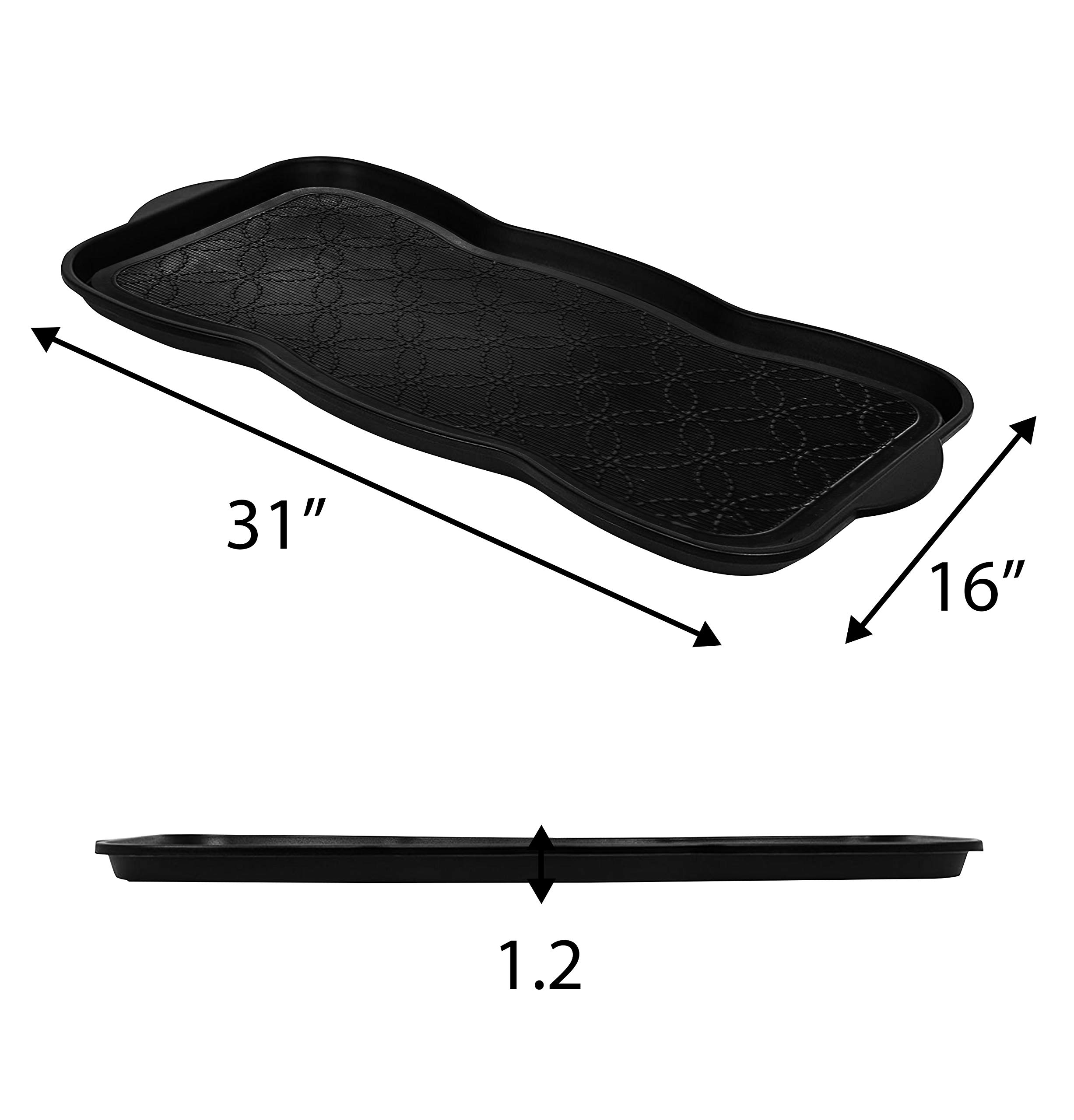 A1 HOME COLLECTIONS A1HC Boot Tray-Water Resistant Rubber Utility Shoe Mat 16"x31" for Indoor and Outdoor Use in All Seasons Multi-Purpose Boot Tray Mat