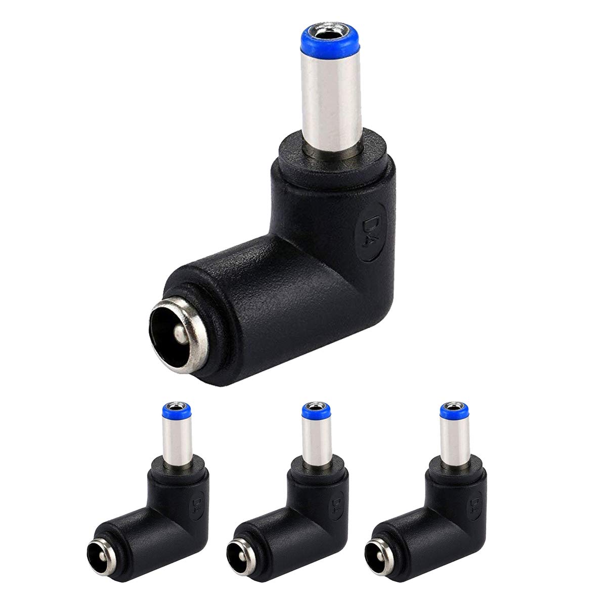 DC 5.5mm x 2.1mm Extension Adapter, VONOTO 4 Pack DC Male to Female Adapter 90 Degree DC 5.5mm x 2.1mm DC Converter,90 Degree Angle Elbow