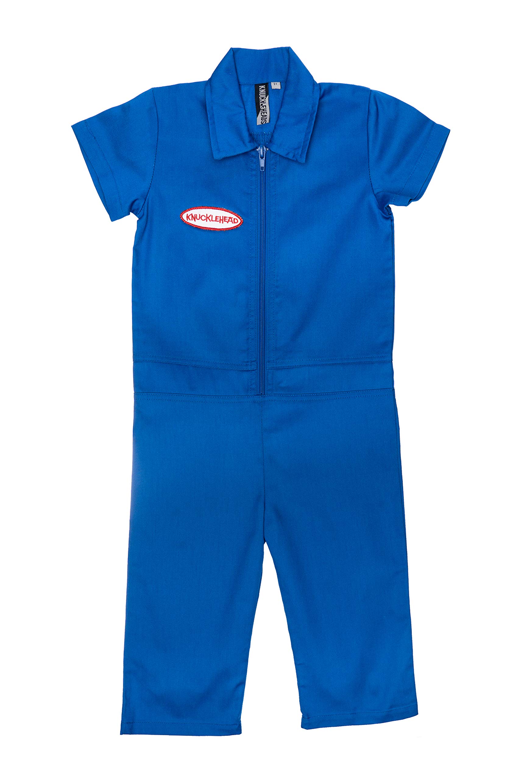 Born to Love Knuckleheads Kids Monkey Coverall Mechanic Photoshoot Overall for Boys & Girls Jumpsuit Baby Outfit (2T, Blue Boy)