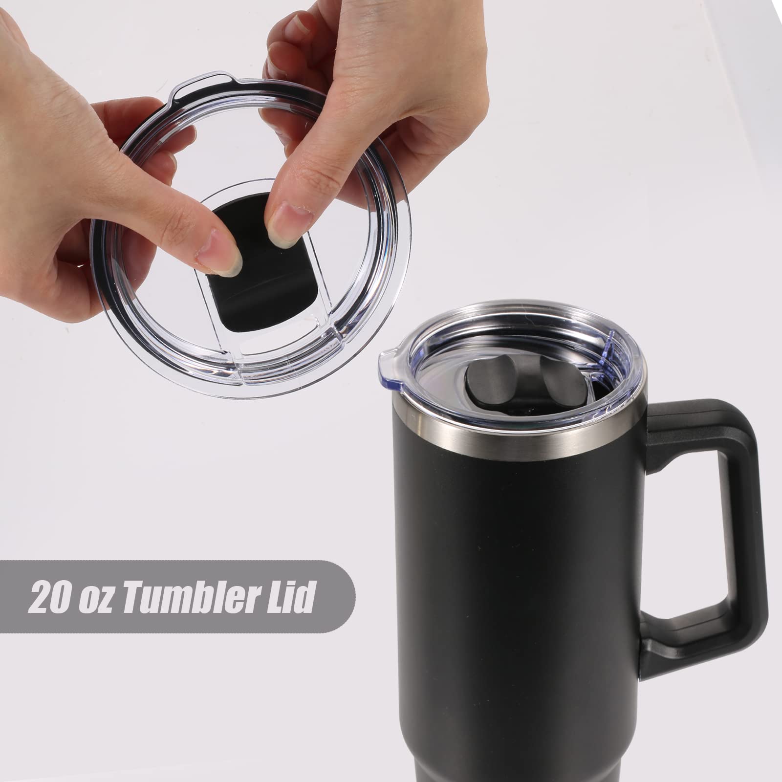 20oz Magnetic Tumbler Lid with 2 PCS Magnetic Slider Replacement, Magnetic Tumbler Replacement Lid Compatible with Yeti Rambler Old Style Rtic Ozark Trail