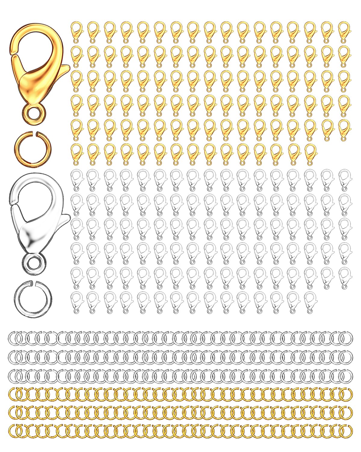 700 Pieces Lobster Claw Clasps and Open Jump Rings Set,Lobster Clasps for Jewelry Making Necklace Clasp Bracelet Jewelry Clasps for Women