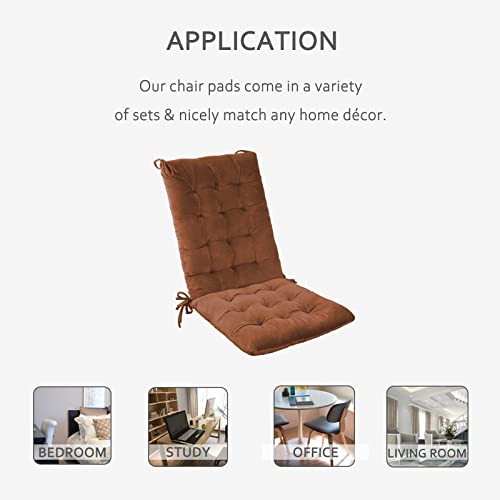 ELFJOY Solid Color Cozy Sanding Fabric Rocker Cushion Set - Chair Pads Set (Brown)