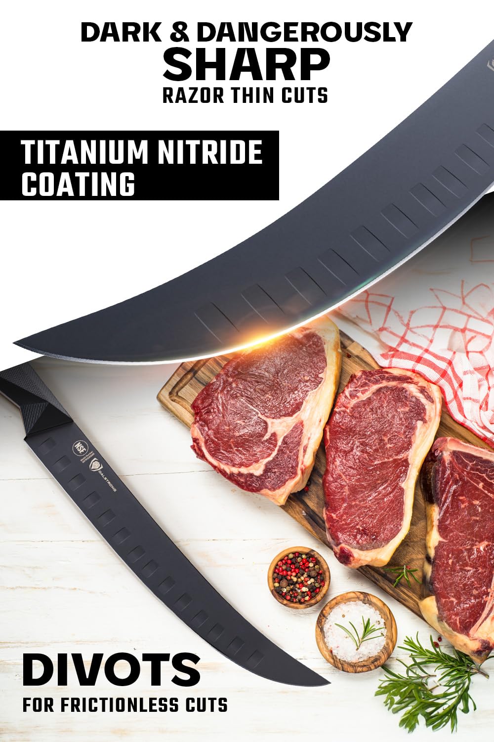 Dalstrong Butcher Knife - 10 inch - Shadow Black Series - Black Titanium Nitride Coated - High Carbon 7CR17MOV-X Vacuum Treated Steel - Breaking Kitchen Knife - Sheath - Slicing Knife - NSF Certified