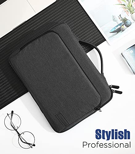 MoKo 9-11 Inch Tablet Sleeve Bag Carrying Case with Retractable Handle Fits New 11-inch iPad Pro M4/iPad Air M2 2024, iPad Air 5/4th 10.9, iPad 10th Gen 10.9, iPad Pro 11, iPad 9/8th 10.2, Black&Gray