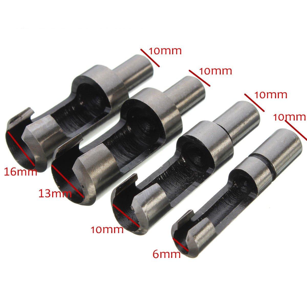 CAIDU 8pcs Wood Plug Cutter Cutting Tool Drill Bit Set Straight and Tapered Taper 5/8" 1/2" 3/8" 1/4" Woodworking Cork Drill Bit Knife