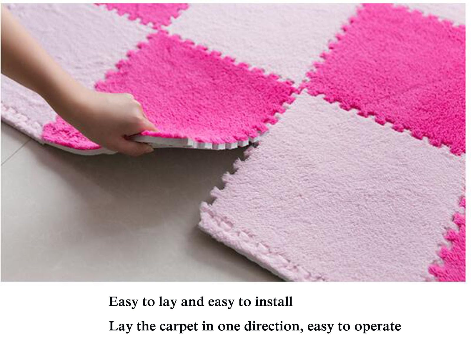 20pcs/19.38sqft Interlocking Carpet Tiles Plush Foam Mats 12"X12" X0.4" Square Foam Floor Mat Tiles DIY Cuttable Washable Soft Climbing Carpet Mats are(Size:30x30x1cm,Color:Black)