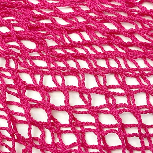 allydrew Cotton Mesh Net Shopping Bag, Grocery Bag for Vegetables, Produce (Set of 3), Hot Pink, Beige, Teal
