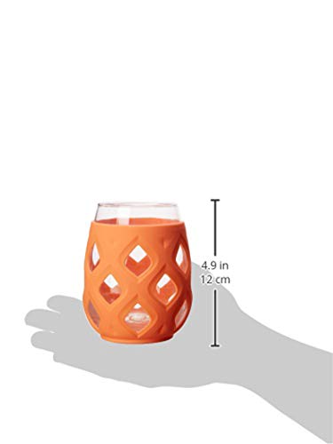Ello Cru Stemless Glass Wine Set with Protective Silicone Sleeve, Perfect for Gifting, Travel and Entertaining, BPA Free, Dishwasher Safe, Set of 4, Paloma, 17oz