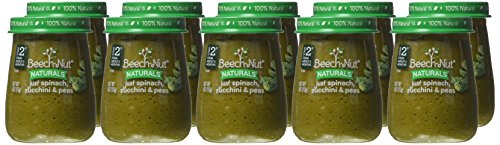Beech-Nut Stage 2 Baby Food, Spinach/Zucchini/Peas, 4 Ounce (Pack of 10)