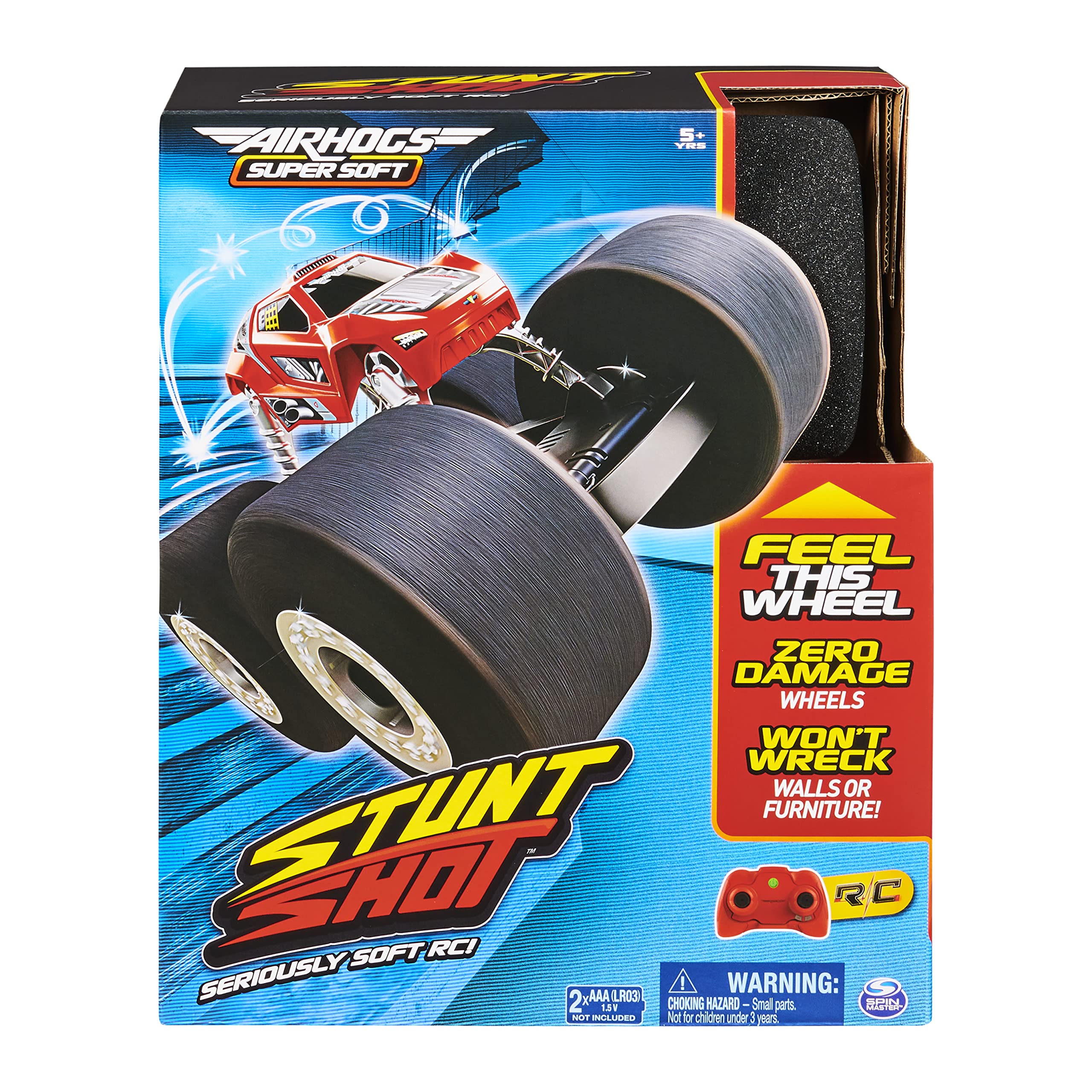 Air Hogs Super Soft, Stunt Shot Indoor Remote Control Stunt Vehicle with Soft Wheels, for Kids Aged 5 and up