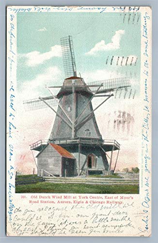 YORK CENTRE IL OLD DUTCH WIND MILL ANTIQUE POSTCARD