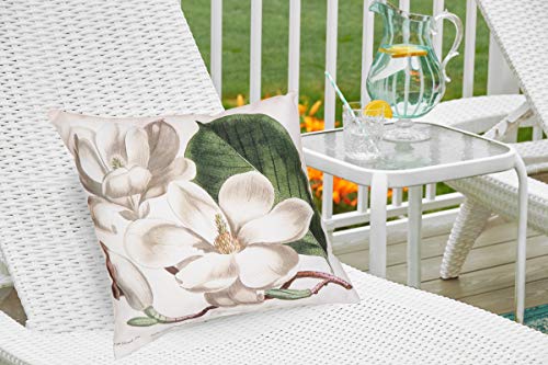 C&F Home Colonial Williamsburg Southern Magnolia Flower Premium Indoor/Outdoor Pillow Decor Decoration Accent Throw Pillow 18" x 18" Cream