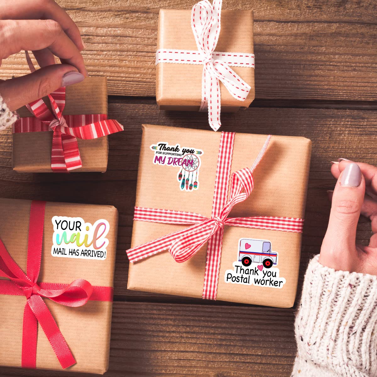 Wailozco Thank You for Supporting My Dream Dream Catcher Stickers,Handmade Stickers,Small Shop Stickers,Envelopes Stickers for Small Business, Online Retailers,Handmade Goods,500 Labels Per Roll