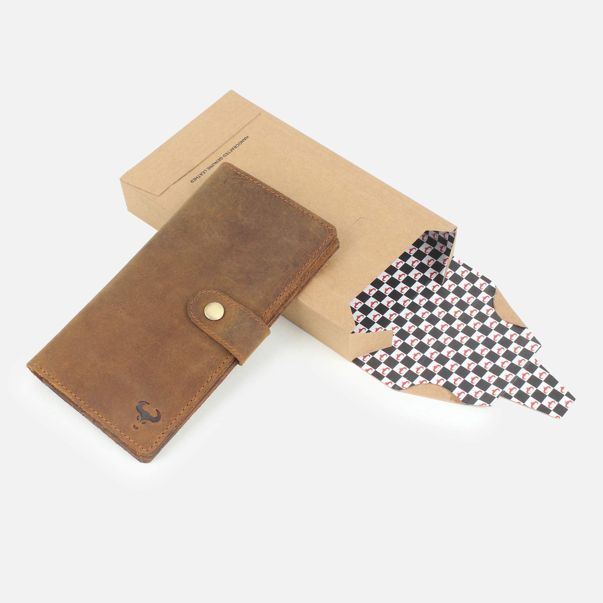 ALPHAHIDE Genuine Leather Wallet for Women - RFID Blocking Ladies Clutch - Ladies Phone Wallet - Raw Leather Purse - Zipper Pocket - Gift Boxed (Tan)