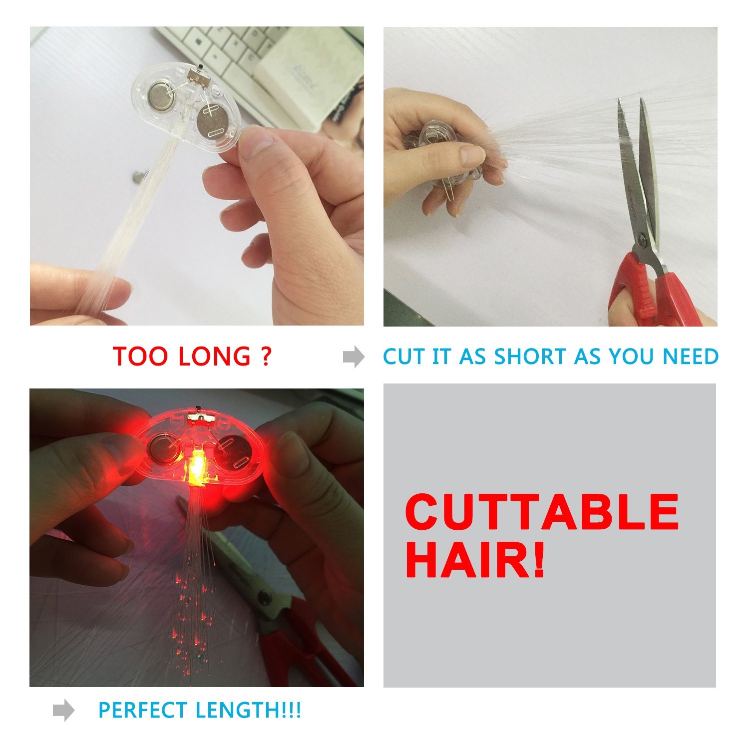Acooe 10 Pack LED Hair Lights, Optics Flashing Barrettes for Party, Bar Dancing, and Light Up Hair Accessories
