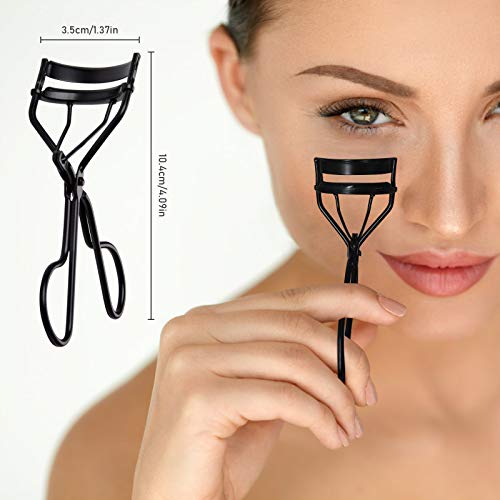 Eyelash Comb Brush Tools EBANKU 4pcs Eyebrow Brush Comb Eyelashes Curler Lash Separator Tool Double Ended Professional Eye Brow Spoolie Brushes for Makeup Grooming (Black)