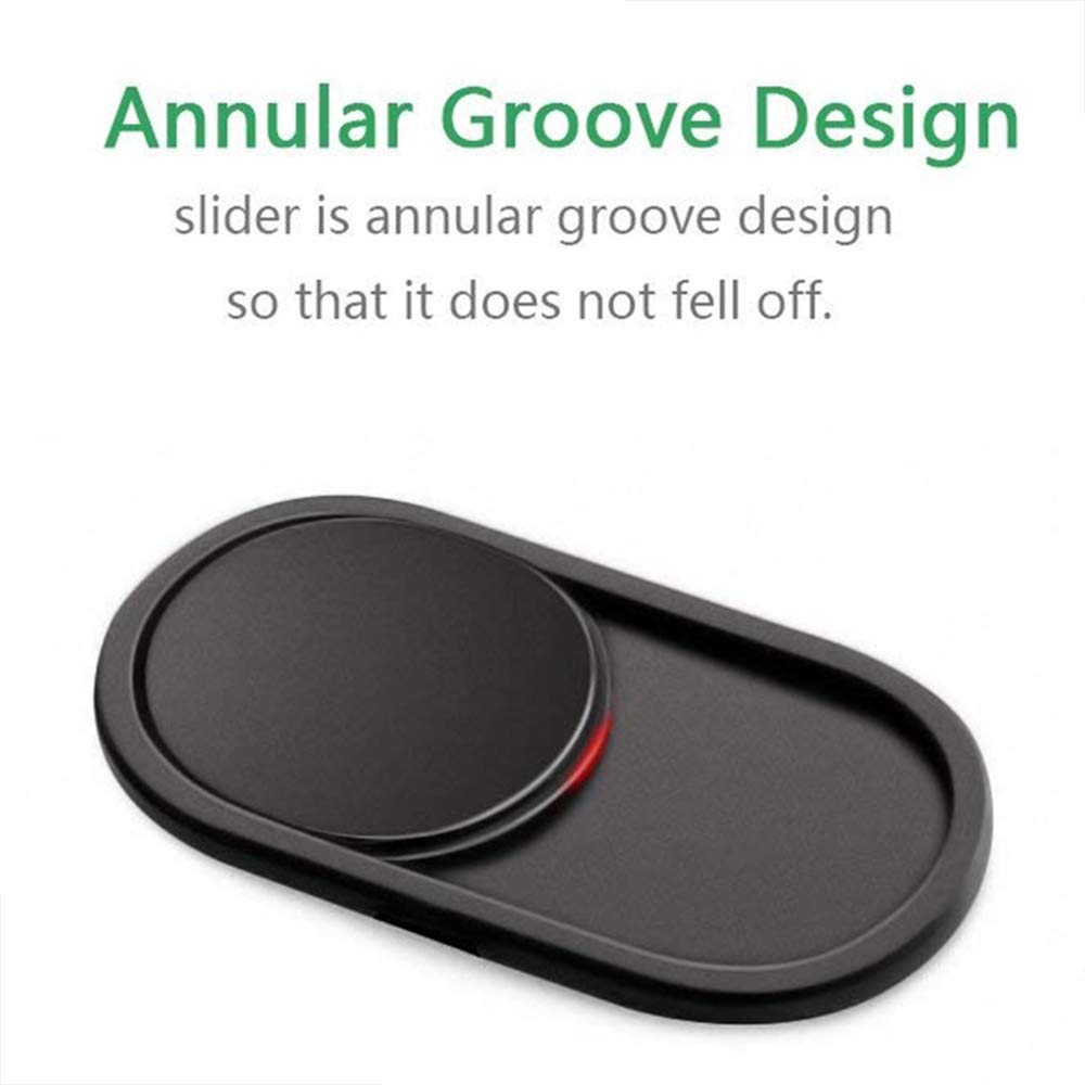 NMEGOU Metal Webcam Cover Slide, Shutter Magnet Slider Camera Cover for Web Cam iPhone PC Laptops Tablet Phone Lens Protect Privacy Sticker (Black-3pcs)