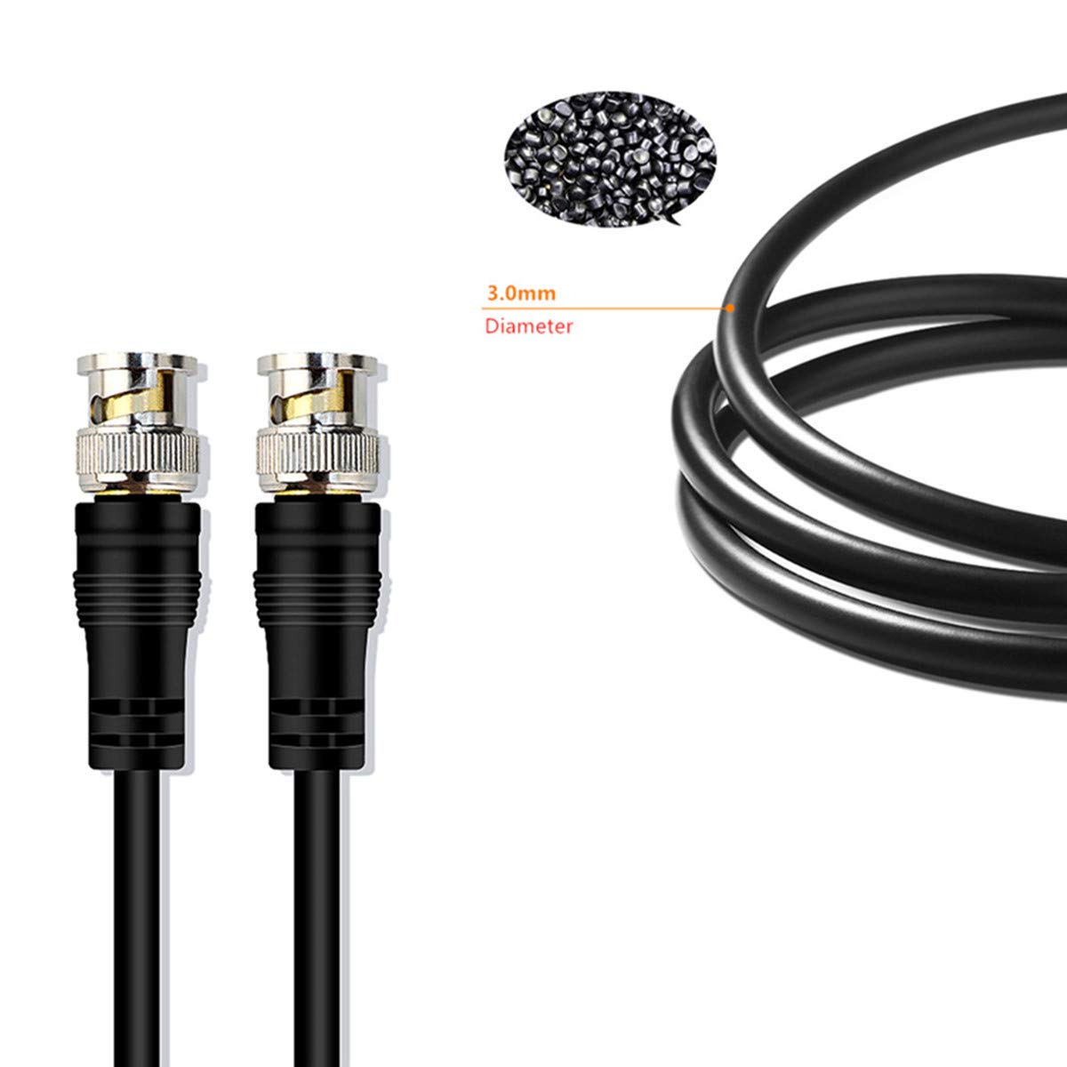 BeElion 4-Pack BNC M/M Connector Cable (1.6ft/20) - BNC Male to BNC Male Video Coaxial Extension Cable for CCTV Video Transmission Systems