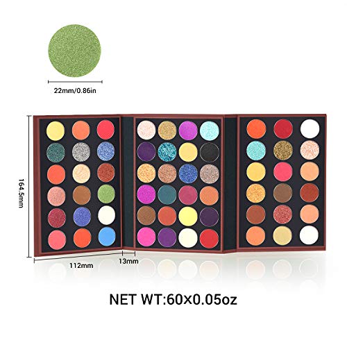 EYESEEK Eyeshadow Palette Glitter Pro 60 Colors Colorful Eye Shadow Makeup Palette High Pigmented Matte And Sparke Glitter Eyeshadow Pallet Easy To Blend Shimmer Eyeshadow Powder #Neon