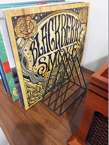 Pashion Vinyl Record Stand Holder, Desktop Album Storage Rack, Triangle Vinyl Record Shelf Display Vinyl Coated Metal Wire Rack Functional & Stylish Display Rack for Office Home