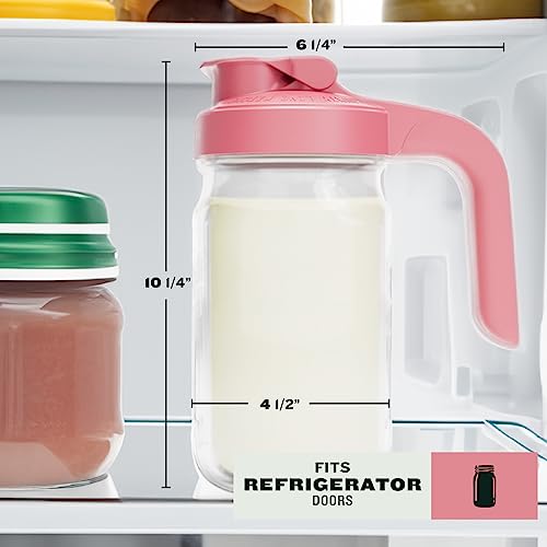 County Line Kitchen Breast Milk Pitcher for Fridge - Wide Mouth, 1 Quart (32 oz) Mason Jar - Heavy Duty Breastmilk Storage Container, Leak Proof, Sturdy - Baby Formula Mixer Pitchers