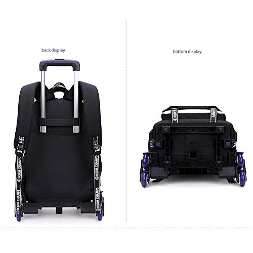 CUSALBOY Anime School Bags student Oxford Cloth Vacation Backpack Travel Bag Luggage Trolley Case with Six Wheels Laptop backpack (green1)