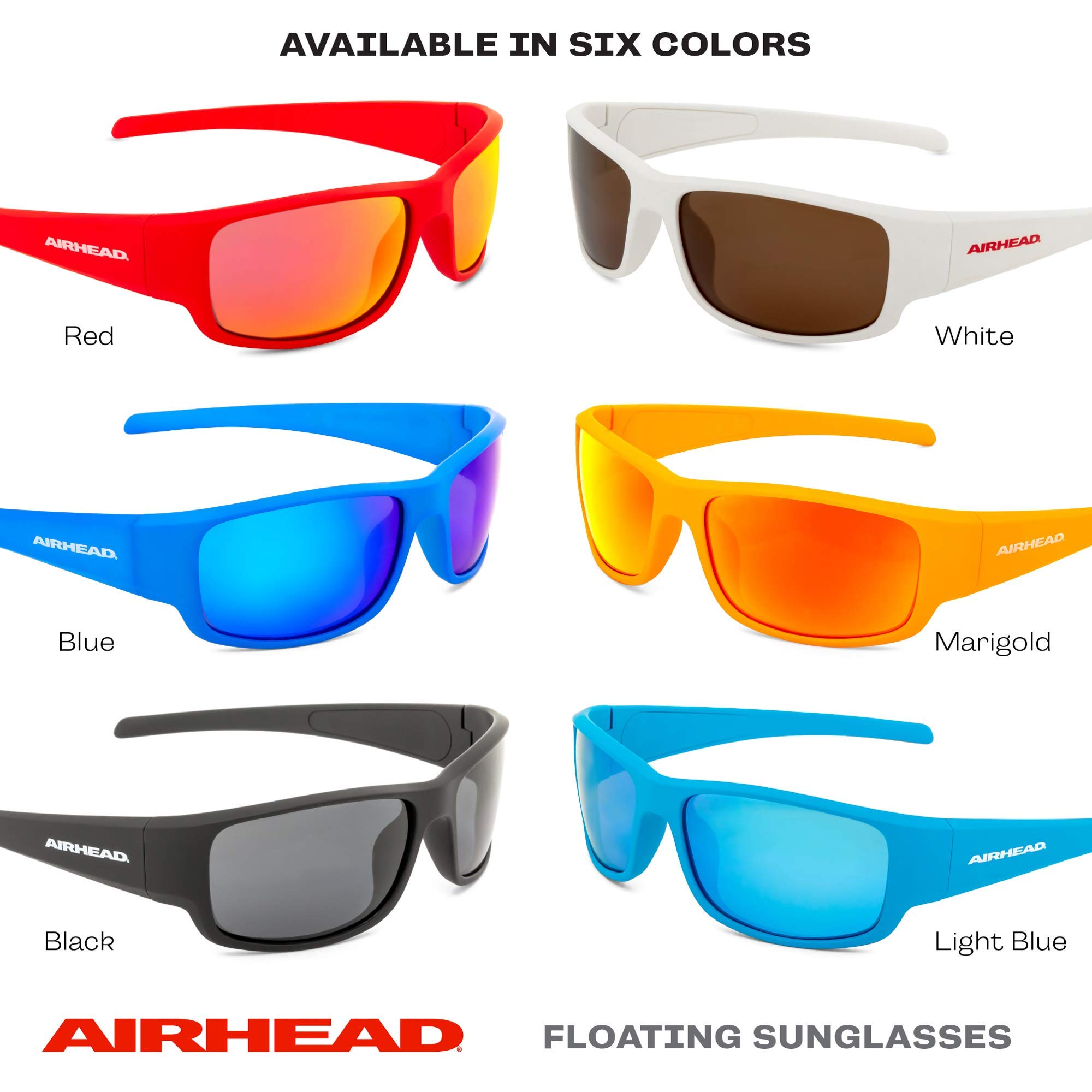 AIRHEAD Sport Polarized Round Sunglasses, Blue, Adult