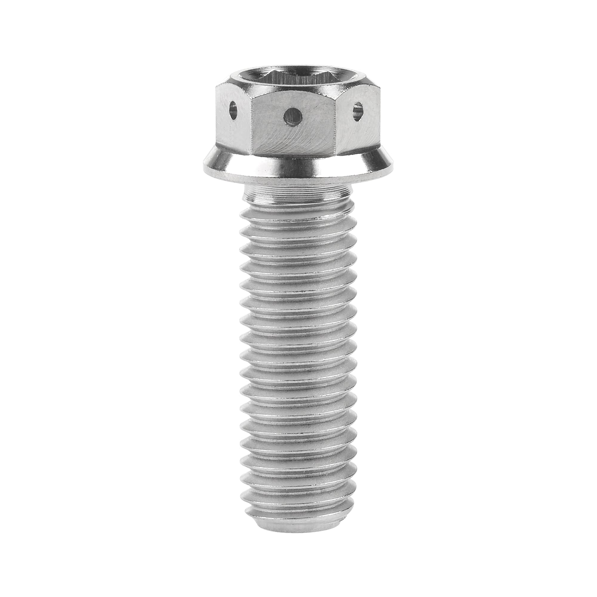 Wanyifa Titanium Flange Hex Head Bolt M8 15 20 25 30 35 40 45 50 55 60mm Screws Pack of 4 (M8x30mm, Silver)