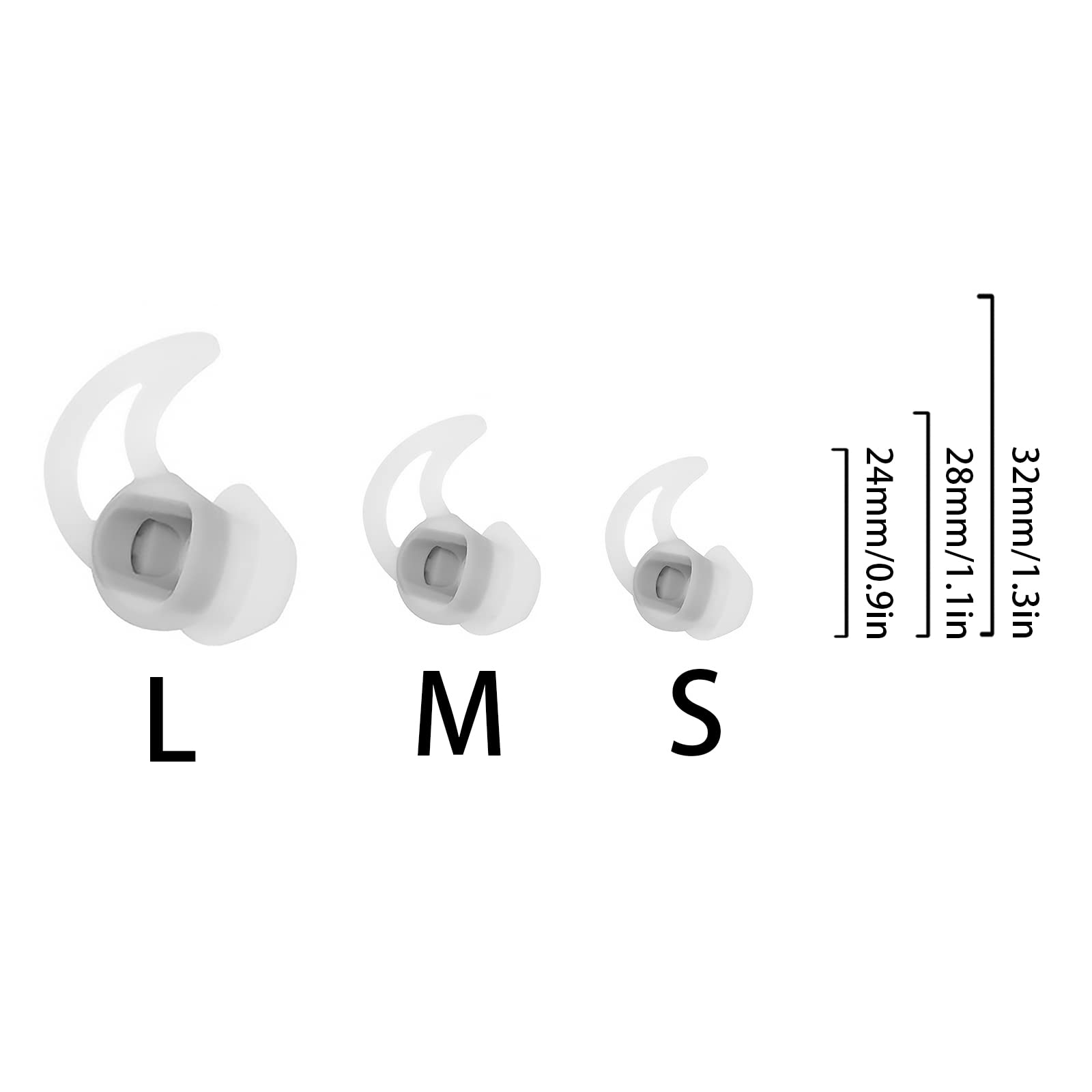 3 Pairs S/M/L Replacement Silicone in Ear Earbud Tips Set Earphone